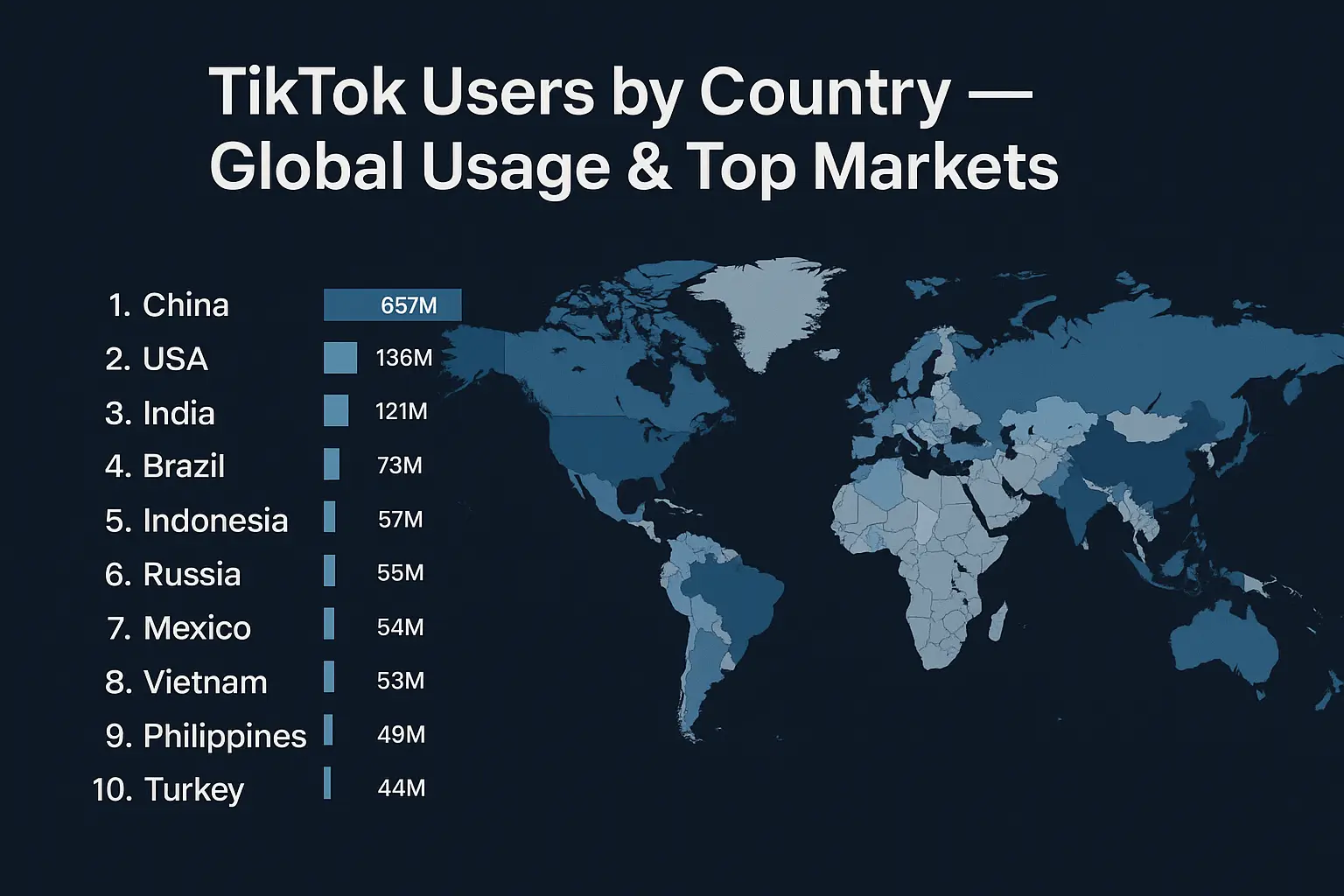 TikTok Users by Country — Global Usage & Top Markets